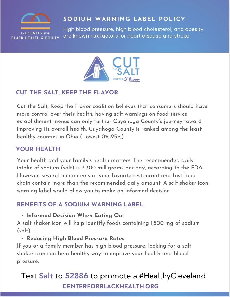 Cut the Salt, Keep the Flavor - The Center for Black Health & Equity